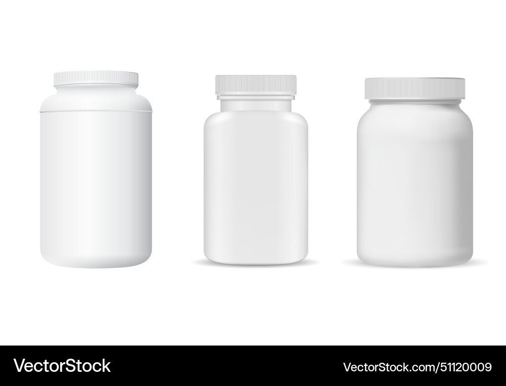 Medicine tablet package vitamin supplement jar Vector Image