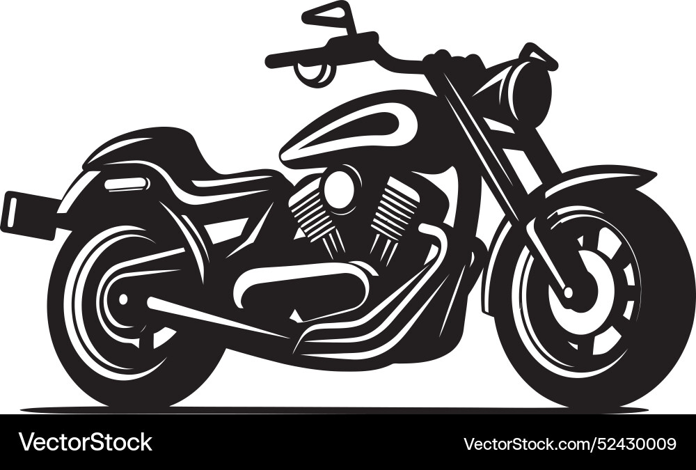 Midnight motorcycle roadster outline Royalty Free Vector