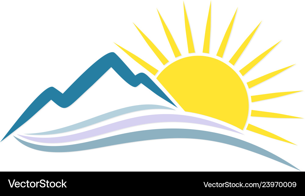 Mountain Sunrise Logo Royalty Free Vector Image