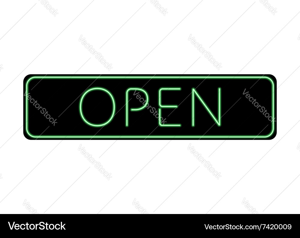 Open sign neon color Royalty Free Vector Image