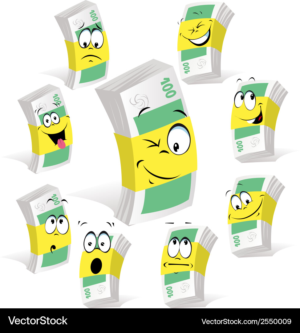 Papier Geld Cartoon Lizenzfreies Vektorbild - VectorStock