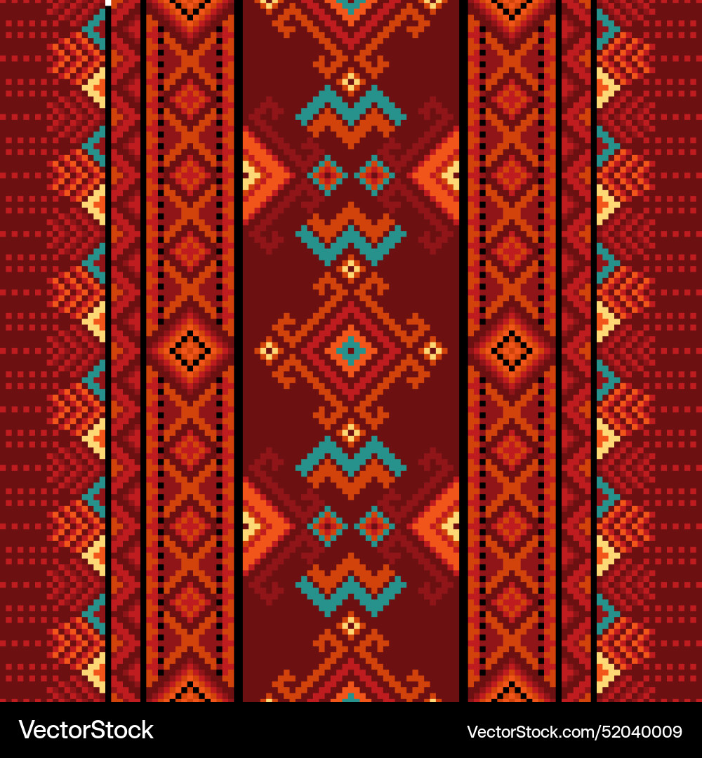 Red navajo native american indian ethnic pattern Vector Image