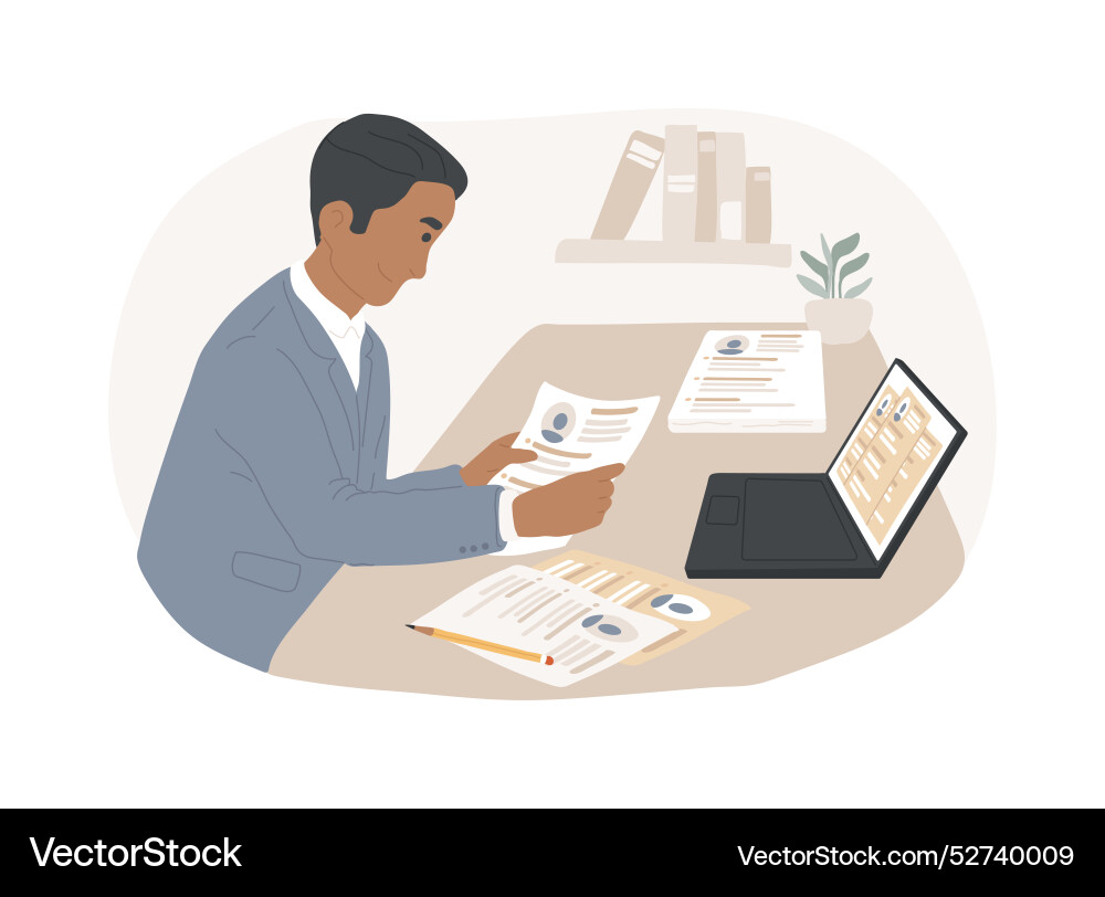 Select candidates isolated cartoon Royalty Free Vector Image