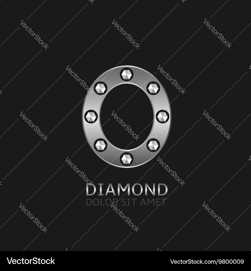 Silver o letter Royalty Free Vector Image - VectorStock