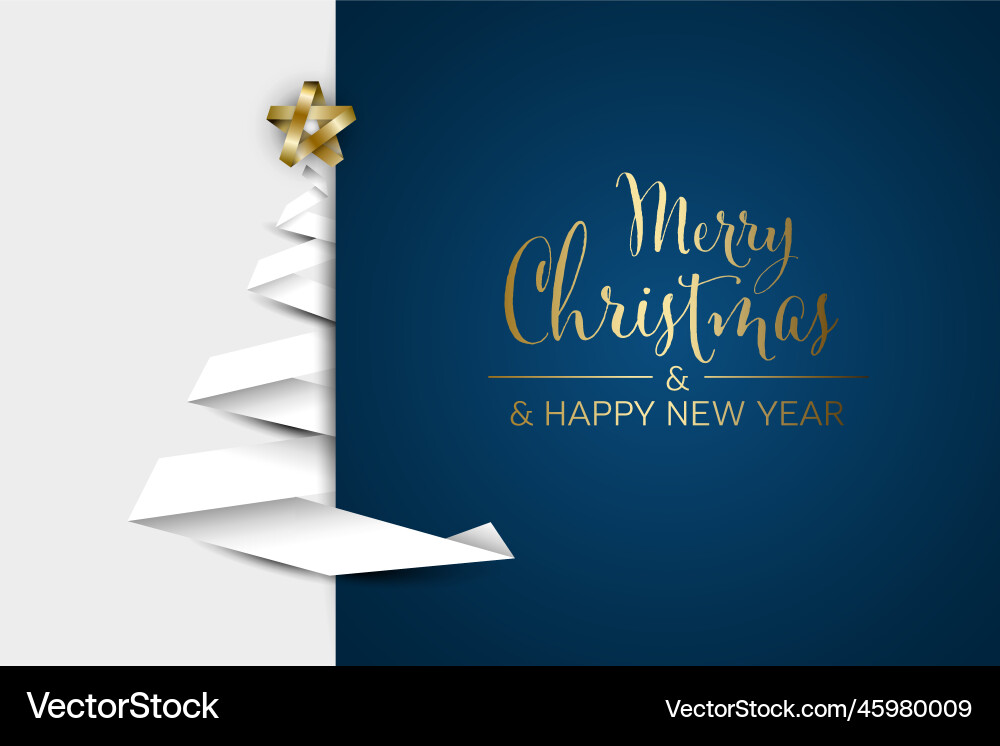 Simple christmas card with white tree Royalty Free Vector