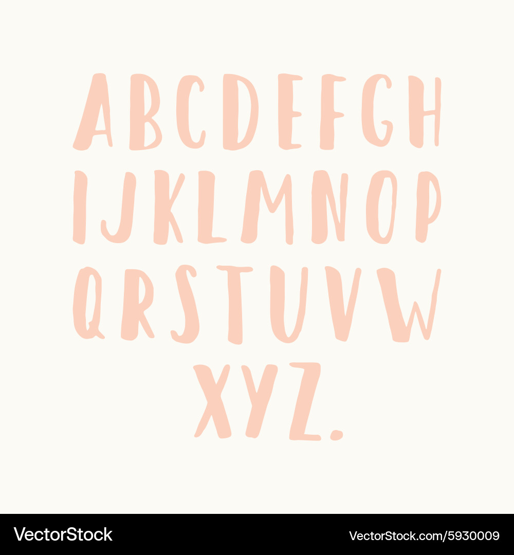 Simple hand drawn letters Royalty Free Vector Image