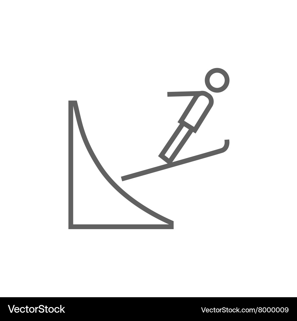 Ski jumping line icon Royalty Free Vector Image