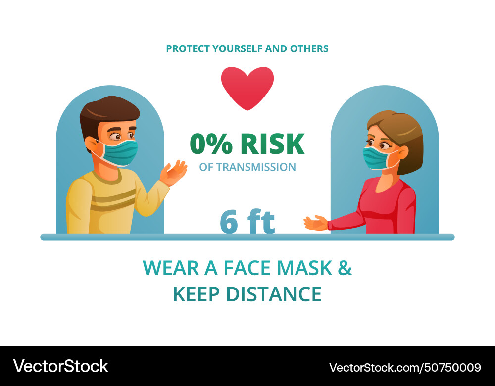 Social distancing poster Royalty Free Vector Image