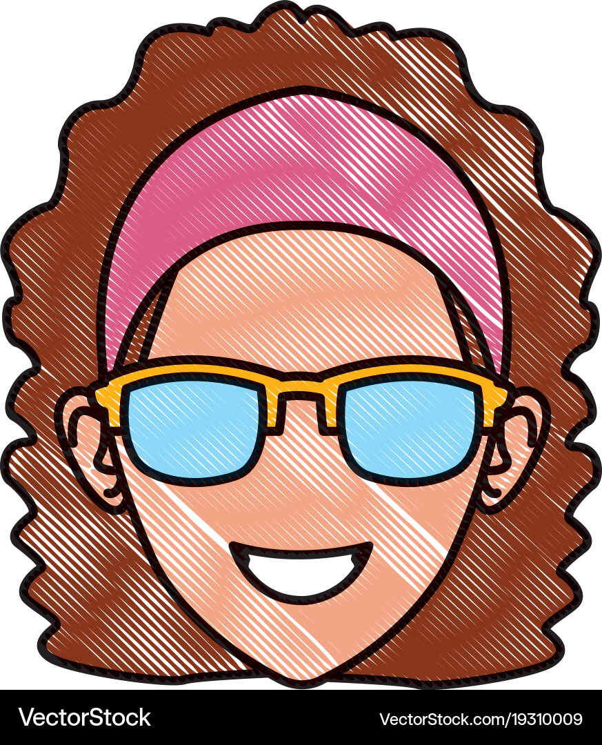 Woman face with sunglasses Royalty Free Vector Image