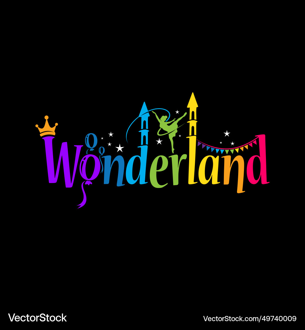Wonderland logo lettering Royalty Free Vector Image