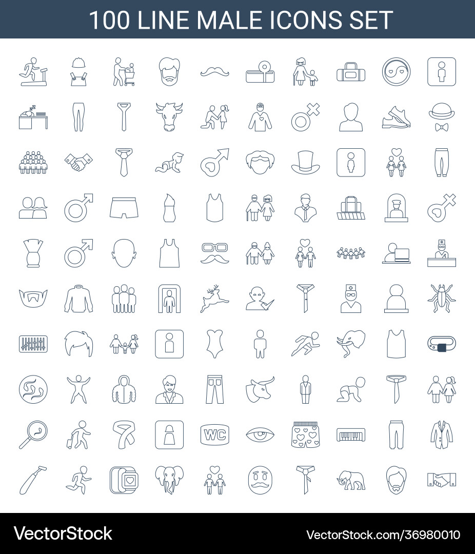 100 male icons (36980010) – Free Vector | VectorStock
