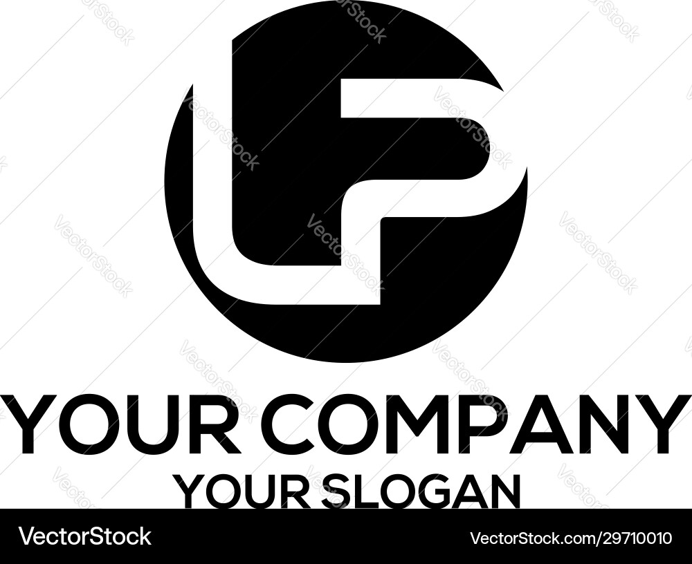 Black circle lp logo design Royalty Free Vector Image