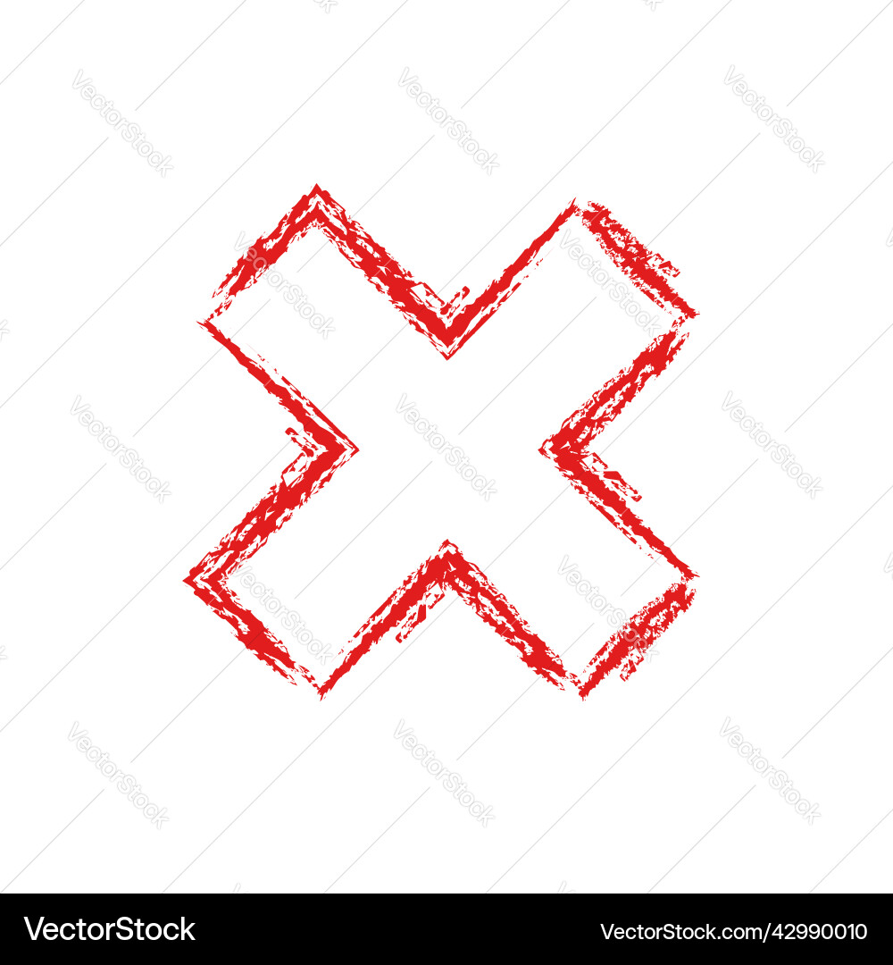 Blot and ban cross symbol no do Royalty Free Vector Image