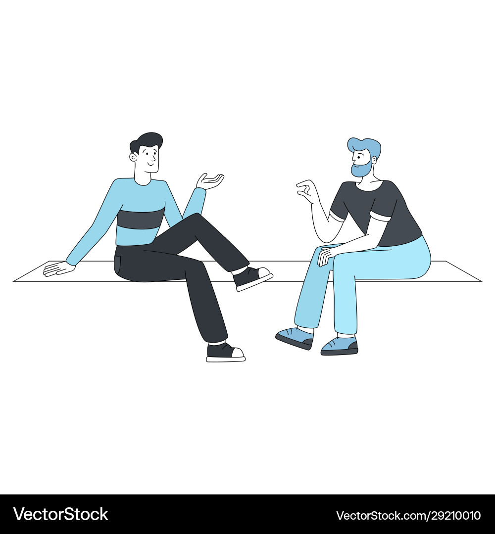 Conversation between two people cartoon Royalty Free Vector