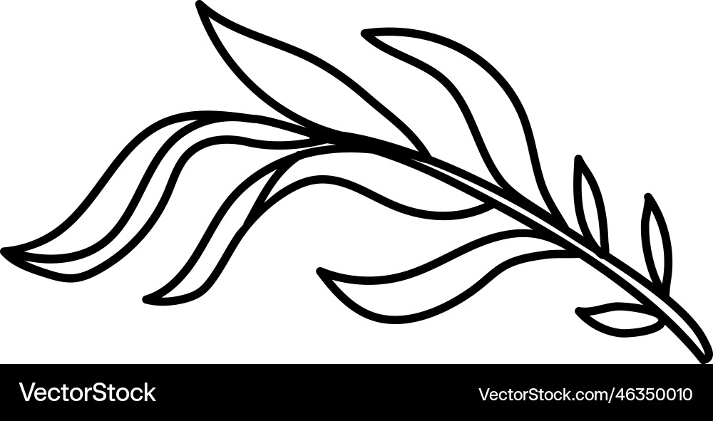 Cute twig line art Royalty Free Vector Image - VectorStock