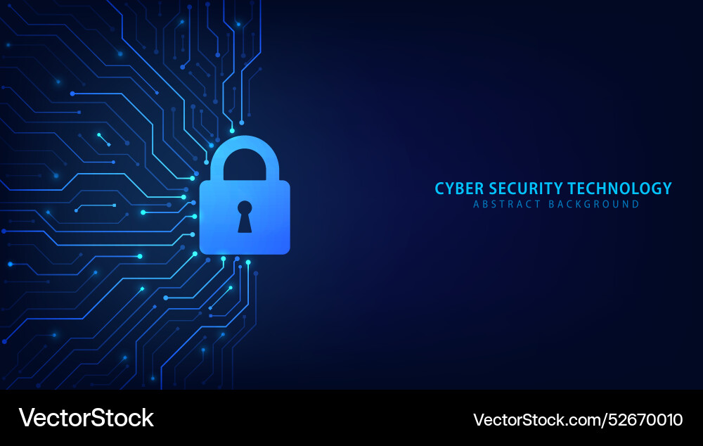 Cyber security technology on circuit board Vector Image
