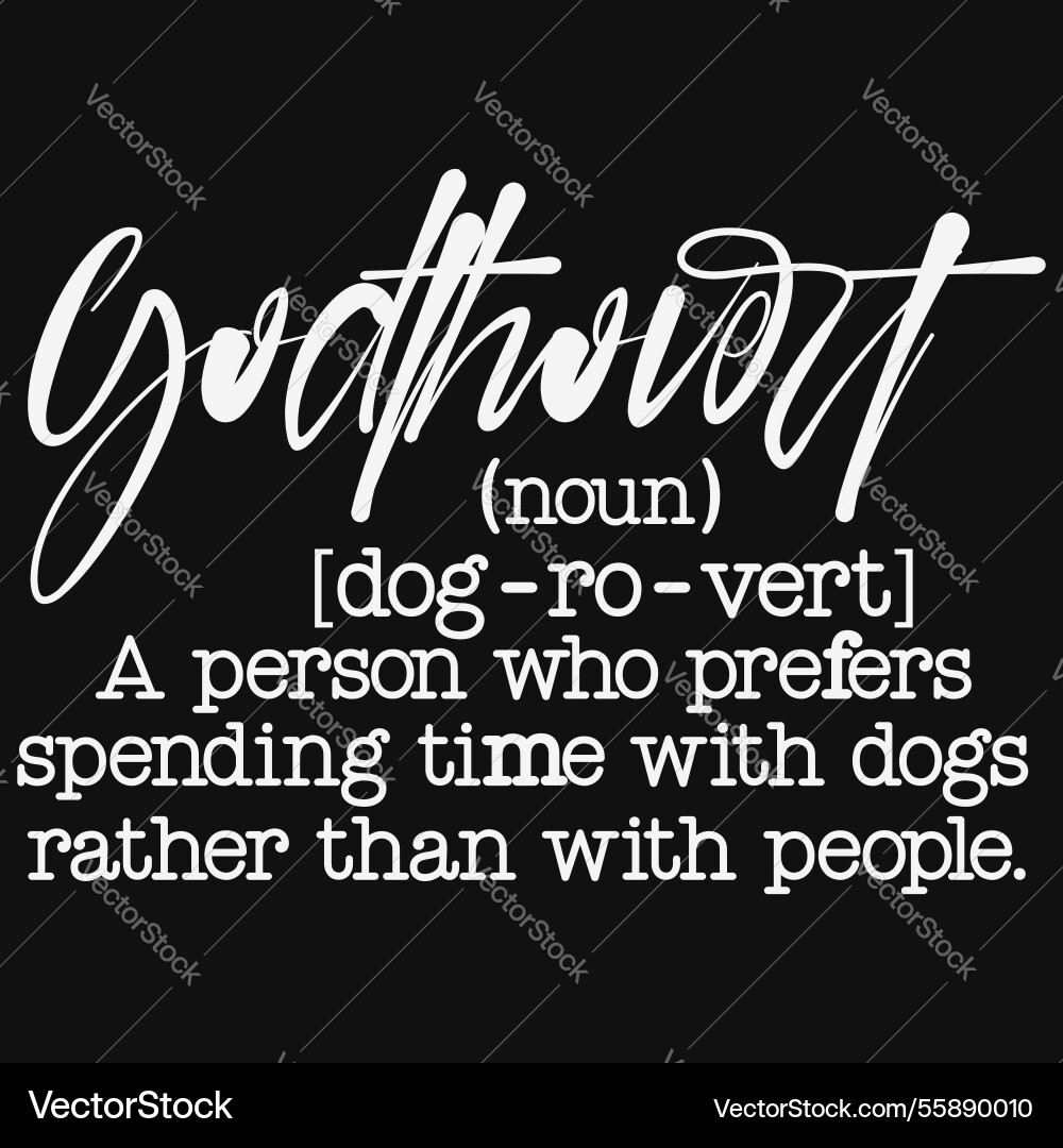 Dogtrovert definition svg dog quote mom Royalty Free Vector