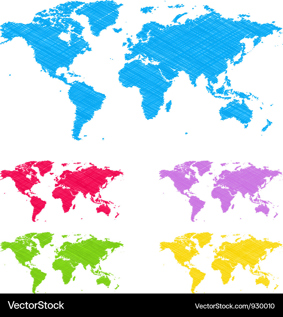 Doodle maps Royalty Free Vector Image - VectorStock