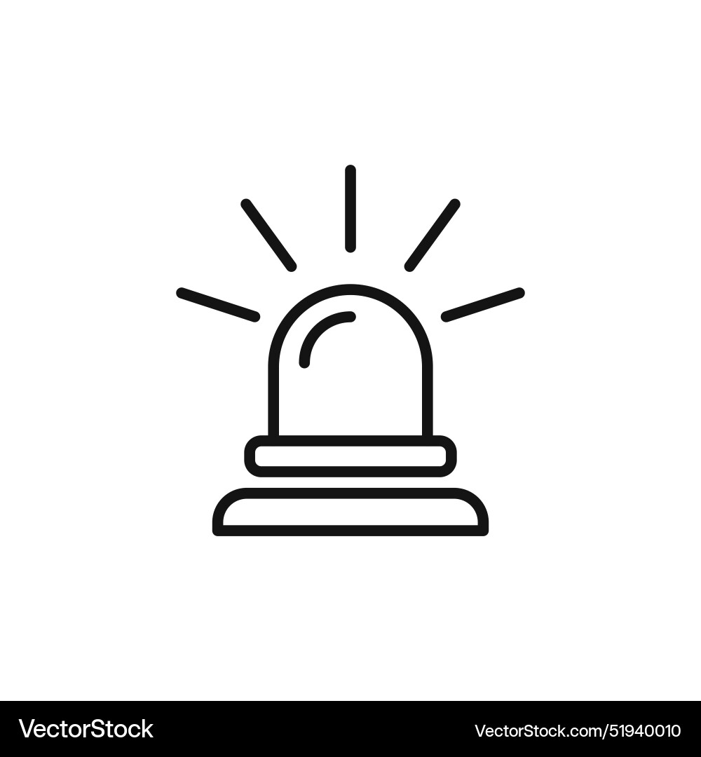 Emergency fire siren icon logo sign outline Vector Image