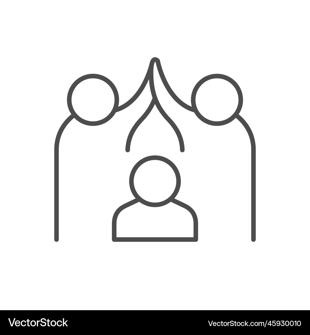 Family togetherness line outline icon Royalty Free Vector