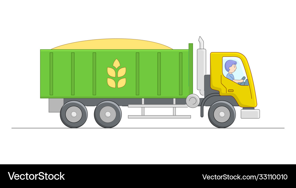 Green and yellow tipper Royalty Free Vector Image