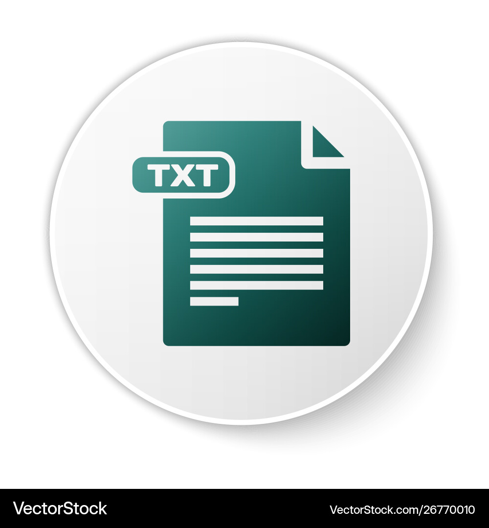 Green txt file document download button icon Vector Image