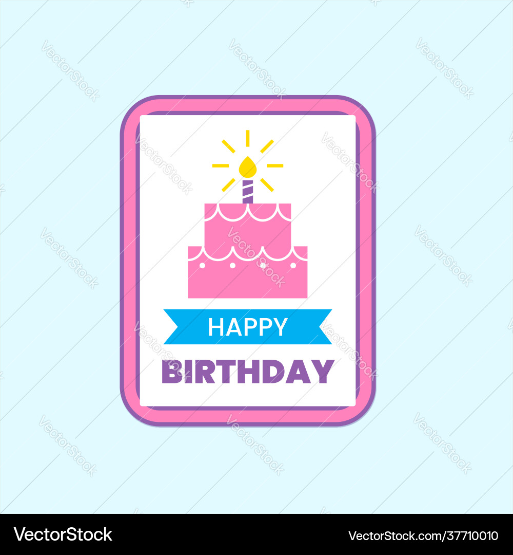 Happy birthday sticker label Royalty Free Vector Image