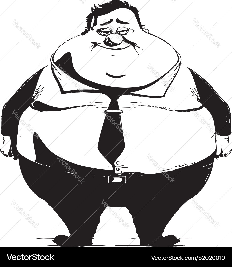 Hefty silhouette fat man icon emblem round render Vector Image