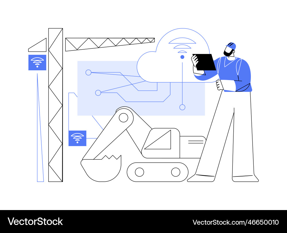 Iot in construction abstract concept Royalty Free Vector