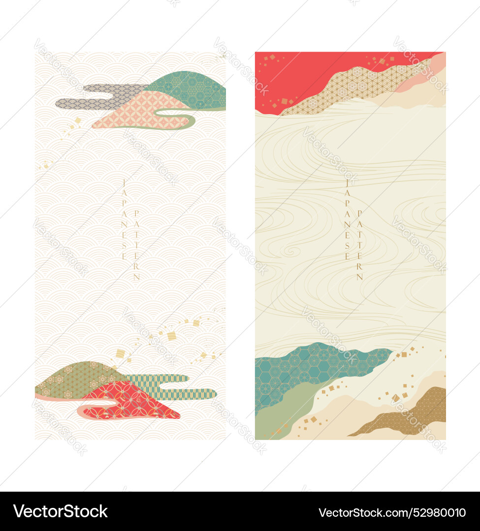 Japanese background with asian traditional icon Vector Image