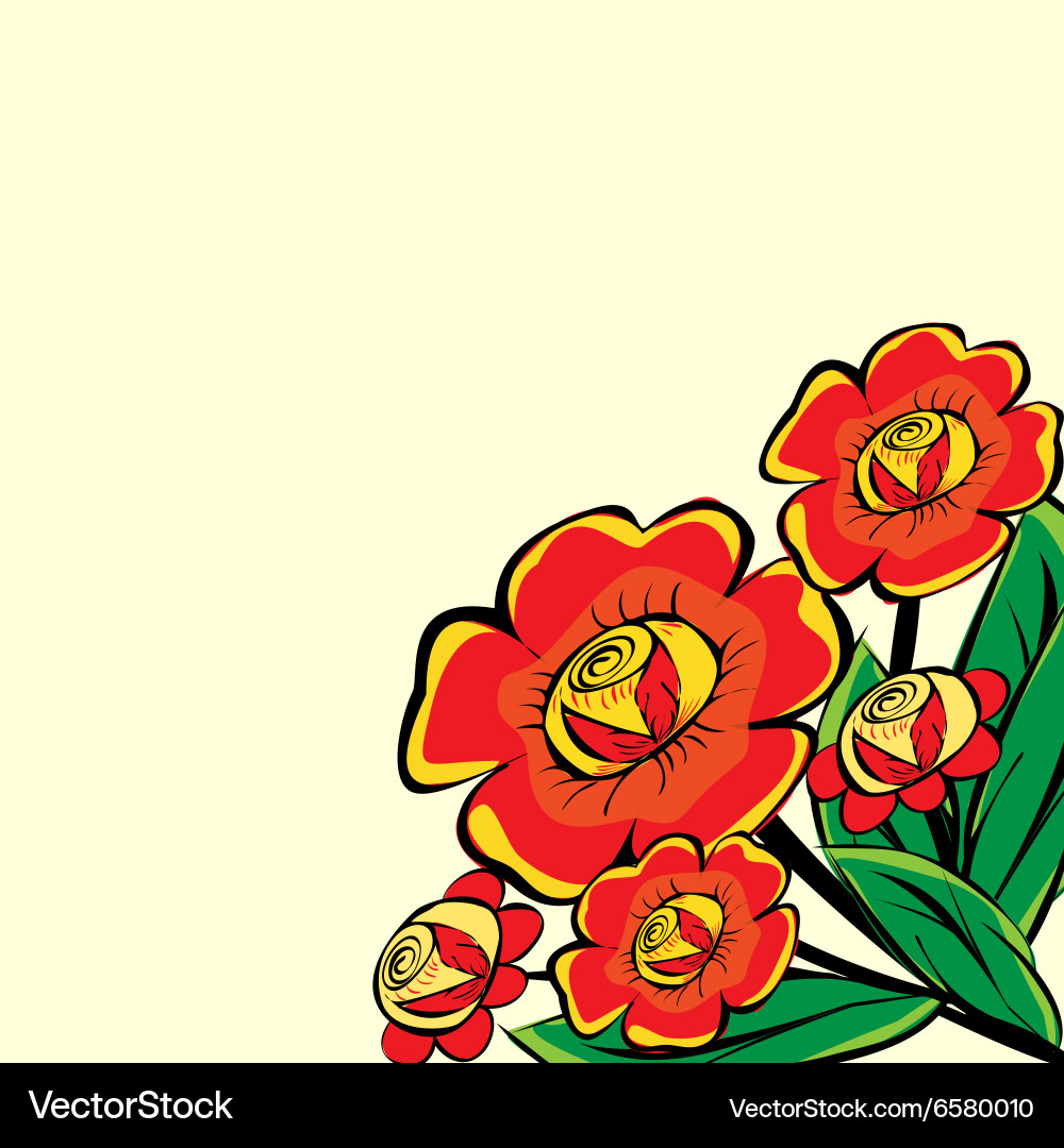 Large red flowers Royalty Free Vector Image - VectorStock