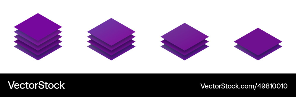 Layer stack two three four Royalty Free Vector Image