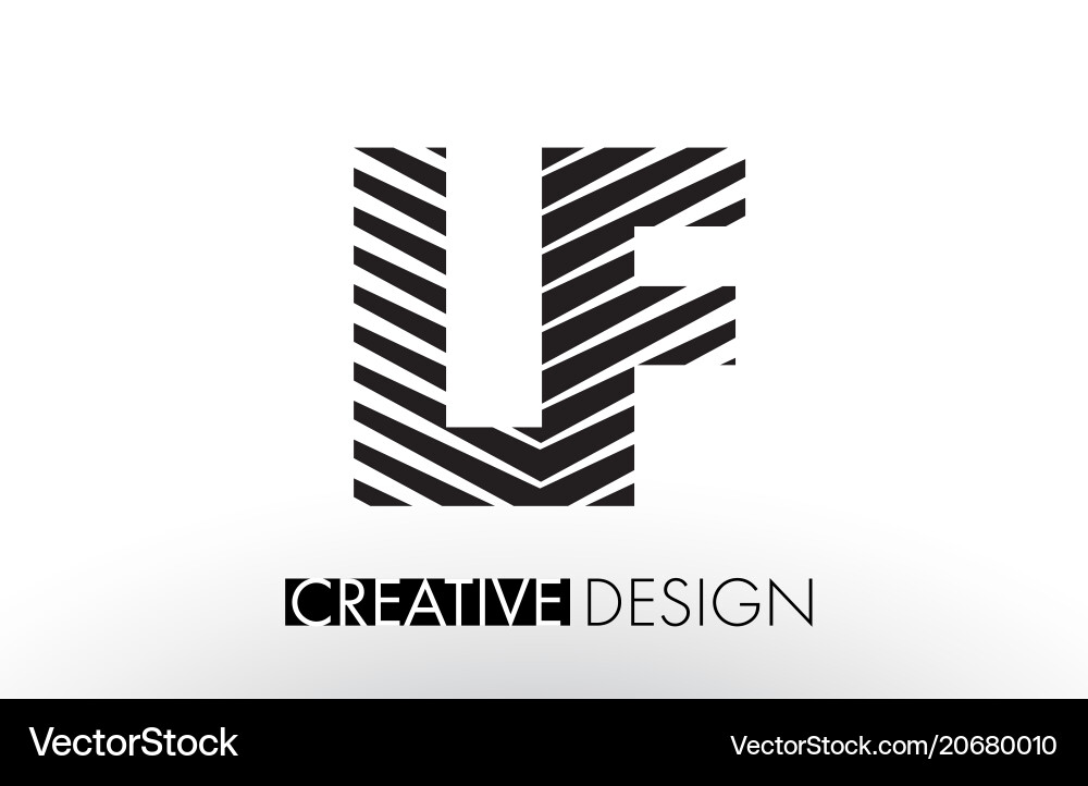 Lf l f lines letter design with creative elegant Vector Image
