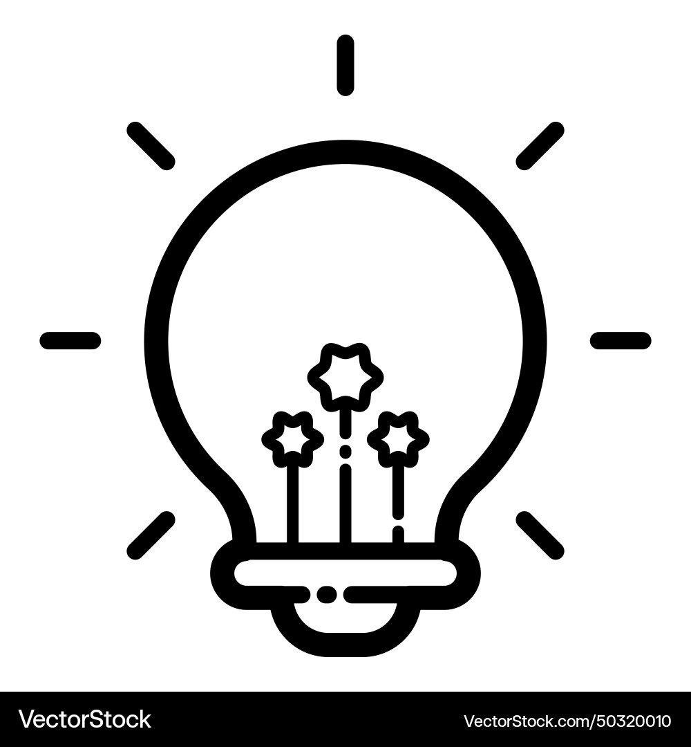 Lightbulb innovation flat icon isolated on white Vector Image
