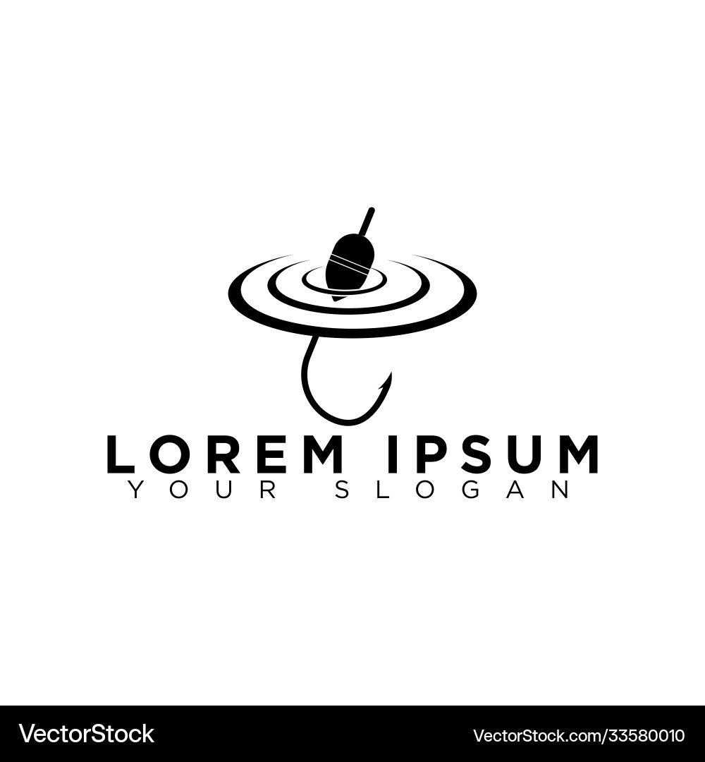 Lure fishing logo design idea Royalty Free Vector Image