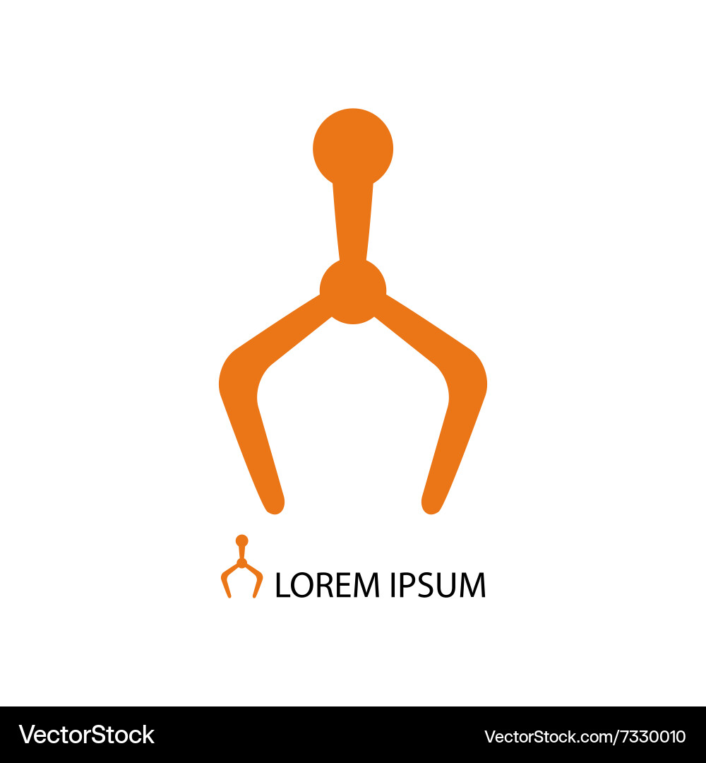 Mechanical hand robot logo Royalty Free Vector Image