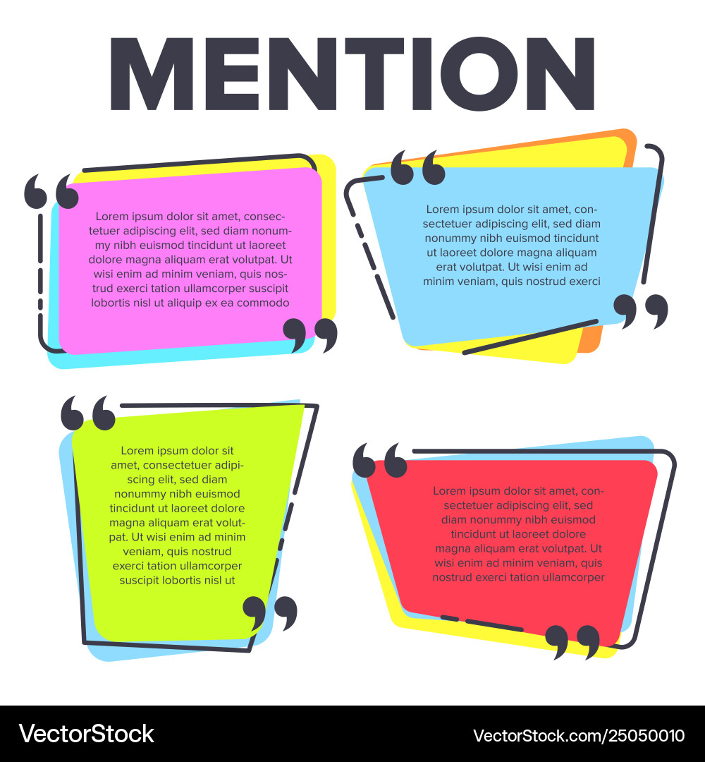 Mention quotation template in frame quotes Vector Image