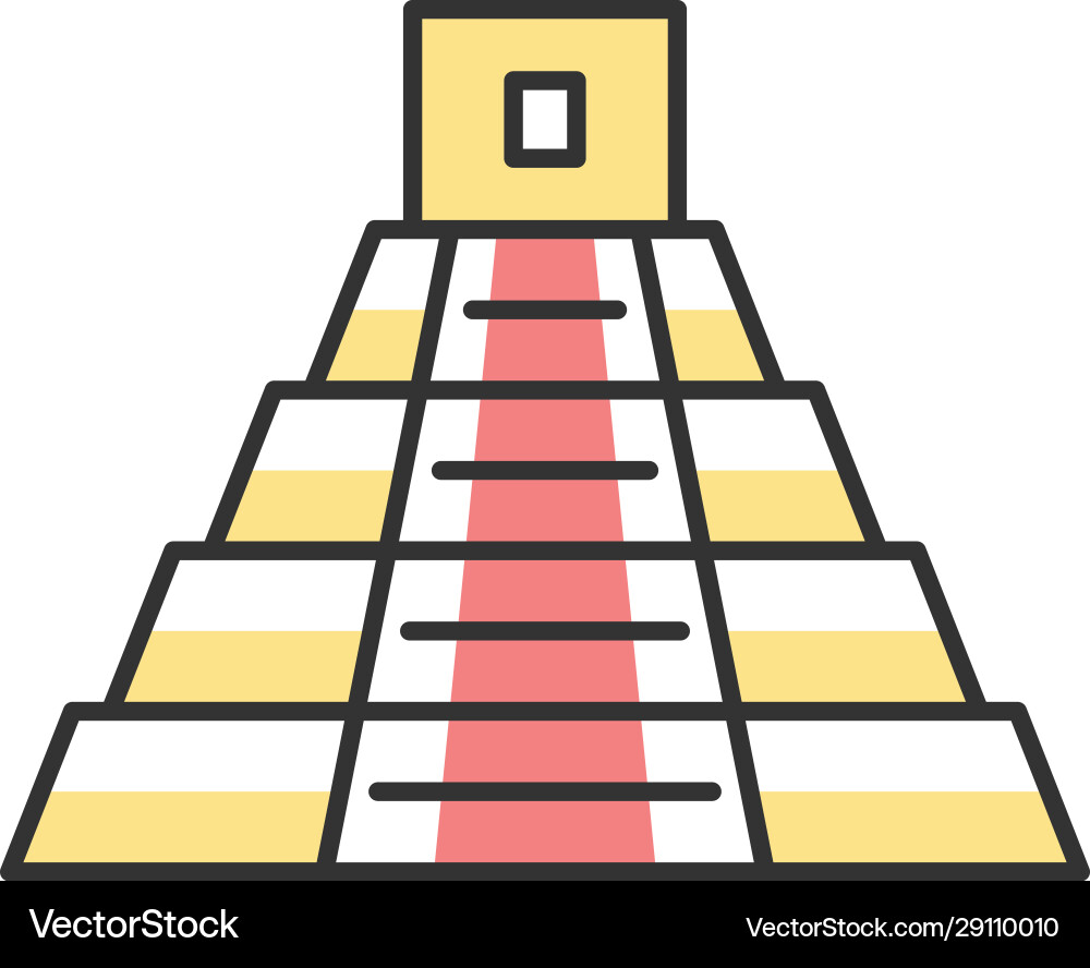 Mexican pyramid color icon Royalty Free Vector Image