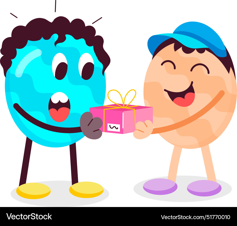 Receive parcel trendy flat style sticker Vector Image