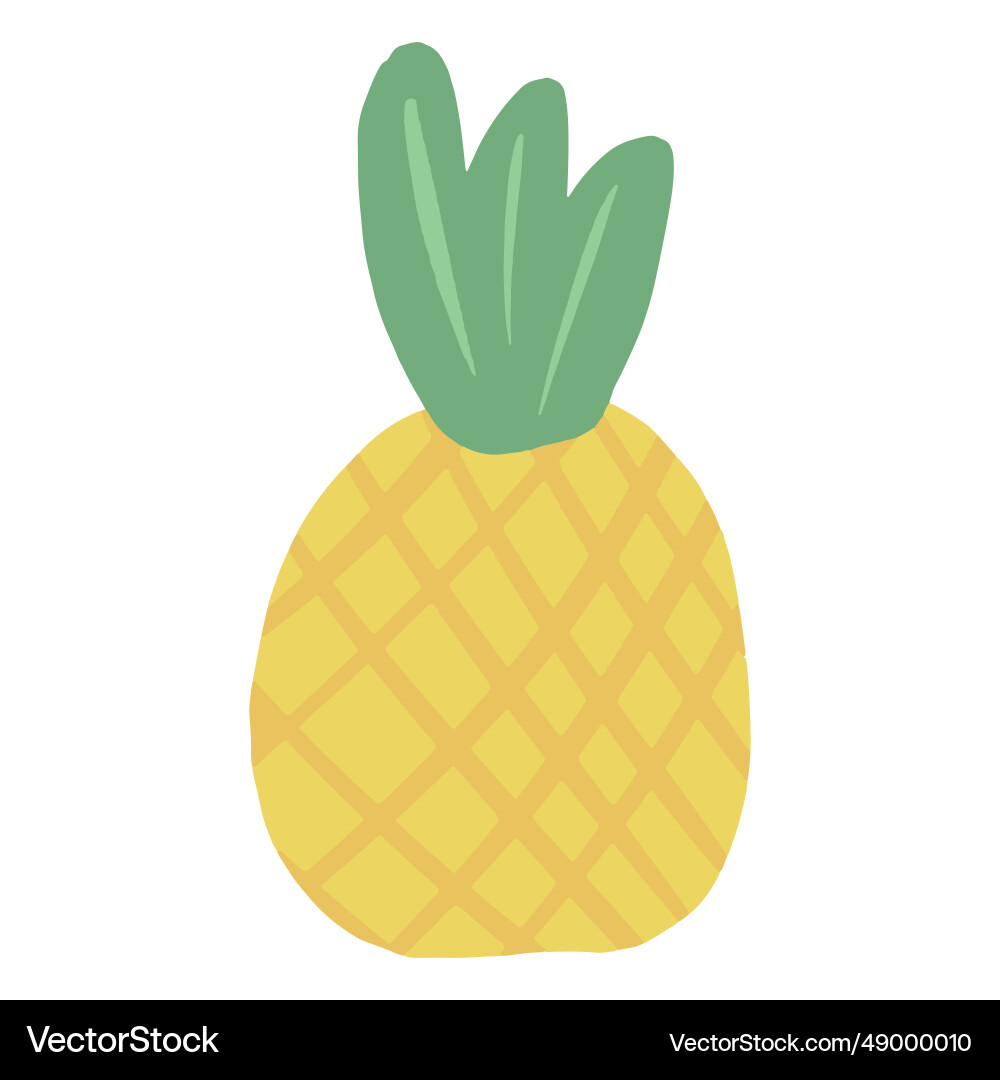 Simple hand drawn semi flat pineapple Royalty Free Vector
