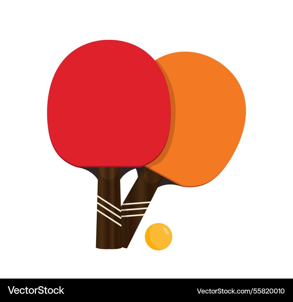 Table tennis paddles and ball Royalty Free Vector Image