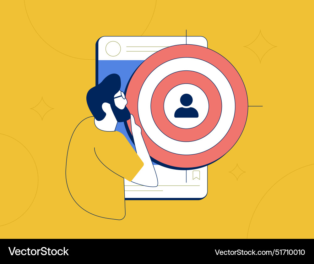 Target audience influencer engagement rate Vector Image