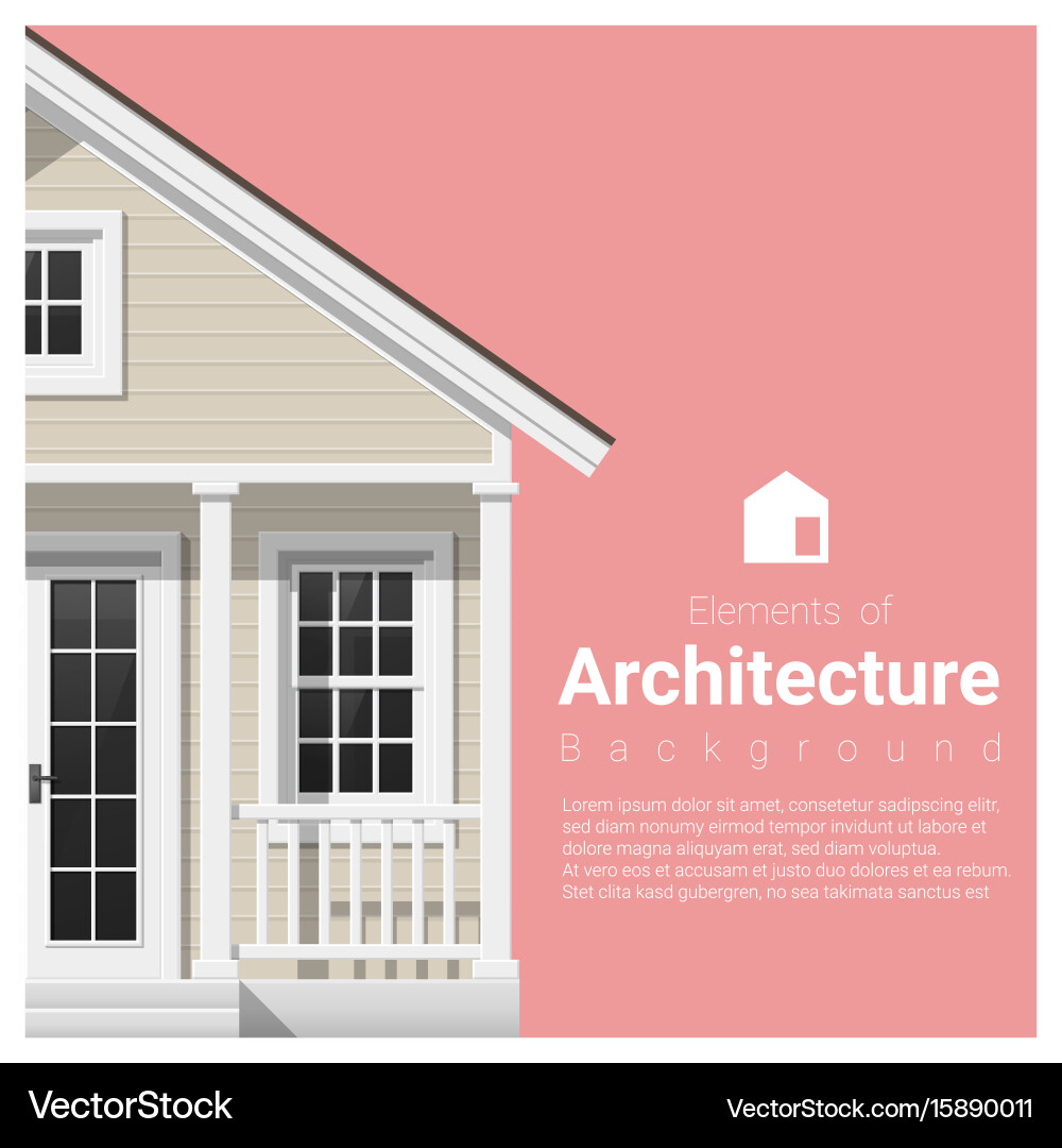 Architecture background with a small house Vector Image