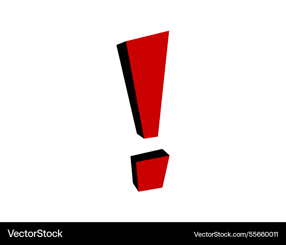 Bold 3d exclamation mark in black Royalty Free Vector Image
