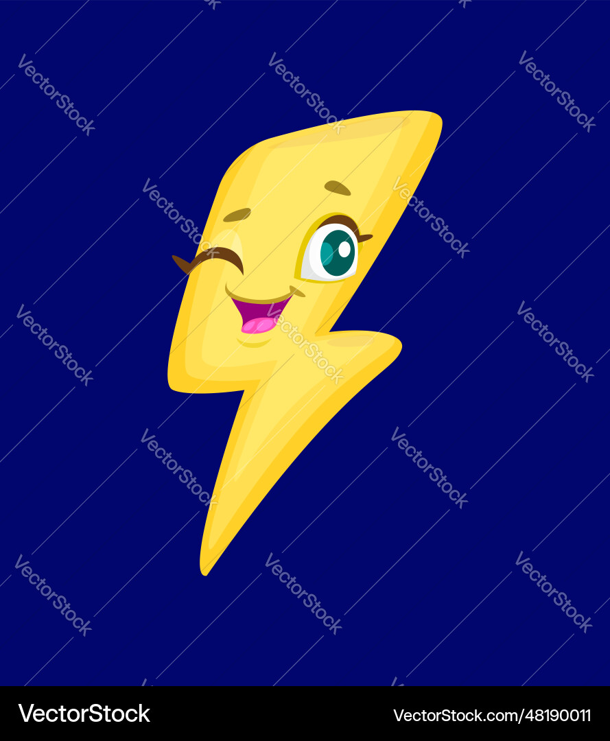 Cartoon lightning character energetic flash bolt Vector Image