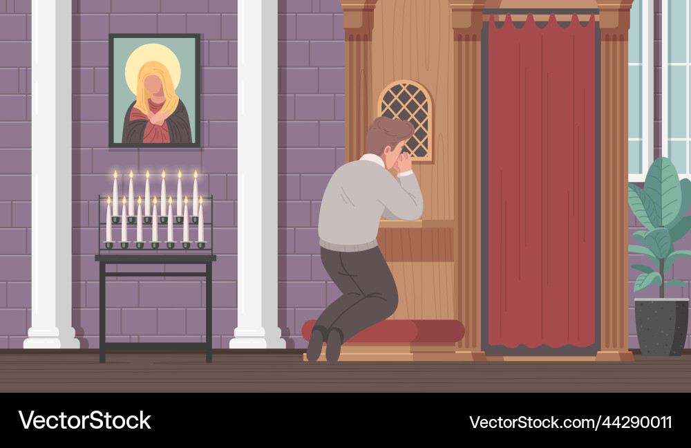 Christian church cartoon Royalty Free Vector Image
