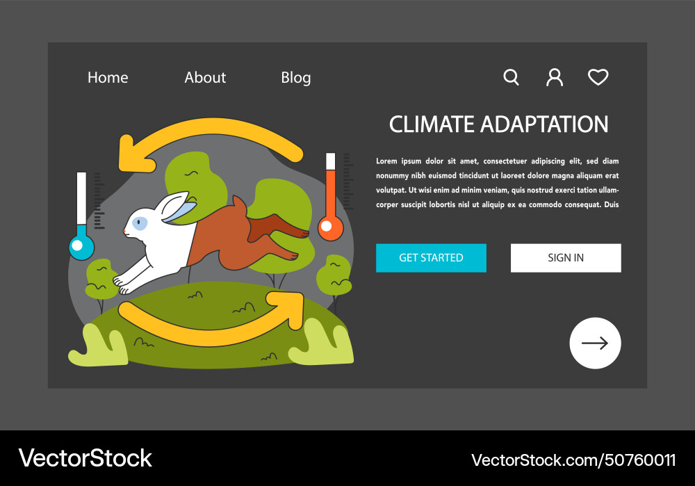 Climate change adaptation web banner or landing Vector Image