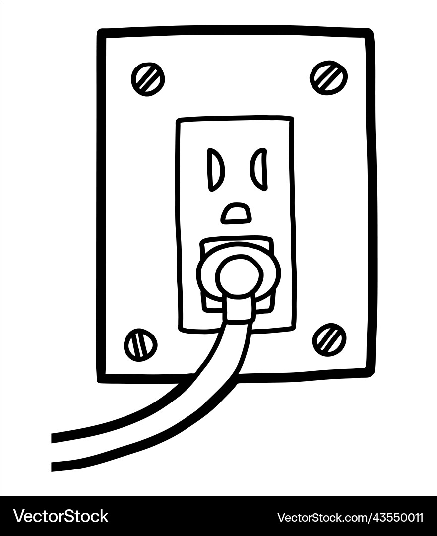 Coloring book cartoon plug Royalty Free Vector Image