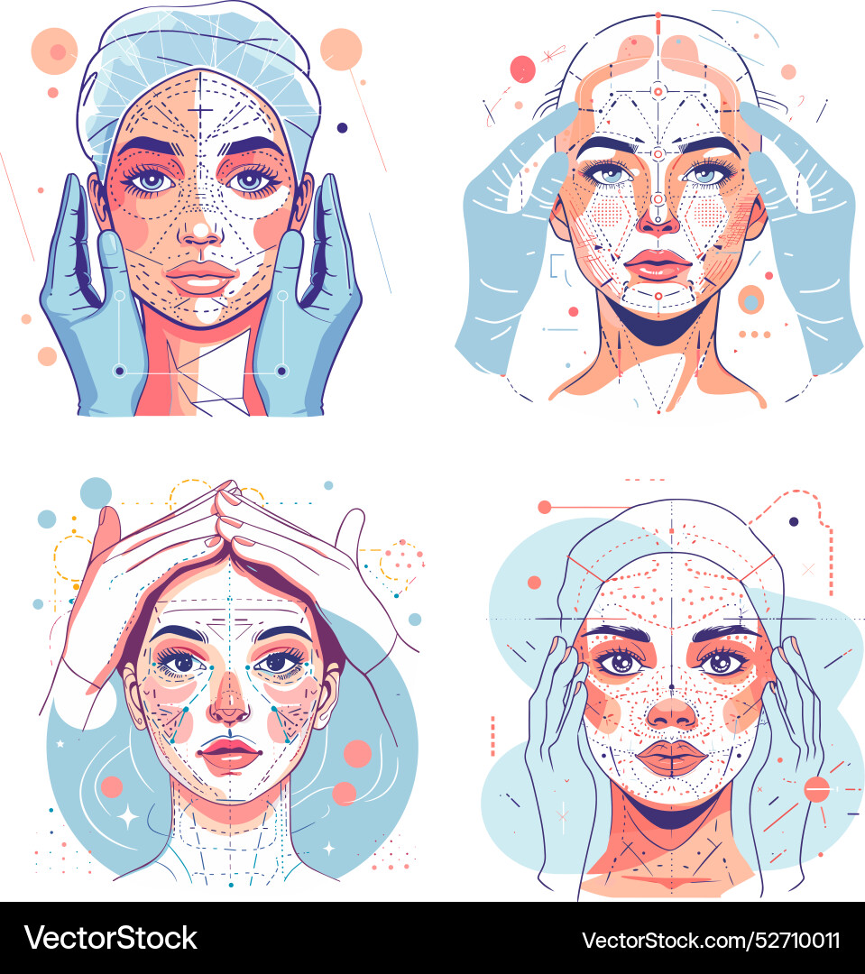 Complexion therapy cartoon concepts woman Vector Image