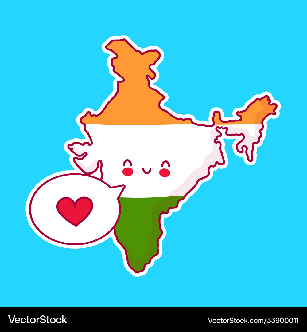 Cute happy and sad funny india map Royalty Free Vector Image